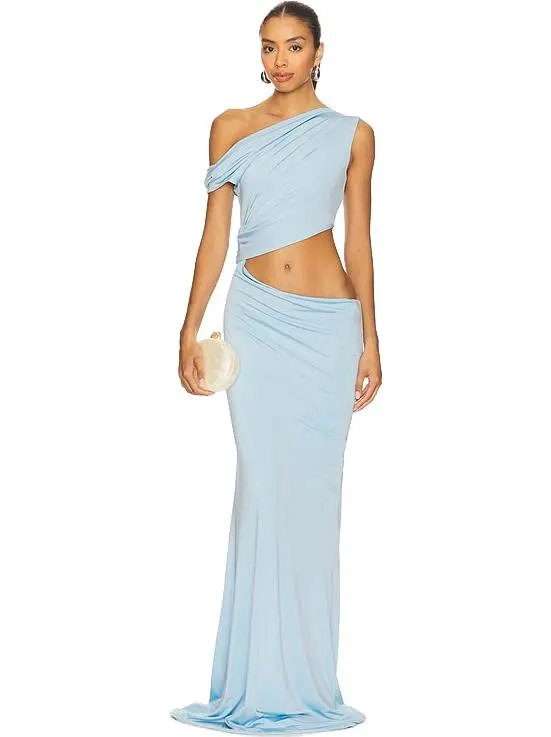 AWAVE STUDIO Shoulder And Waist Long Dress - Cerulean