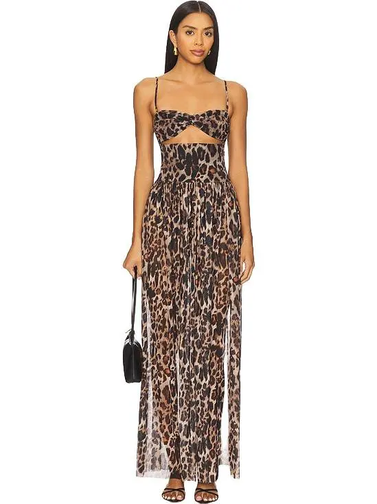 Agua Bendita X Malay Maxi Dress - Leopard