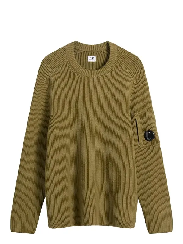 C.P. COMPANY Full Rib Crew Neck Jumper - Capers