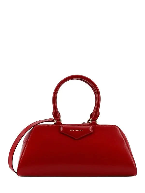 Givenchy Antigona East West Small Leather Shoulder Bag - Red