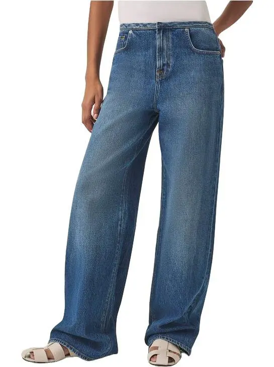 Splendid Cut Waist Relaxed Wide-leg Jeans - Denim