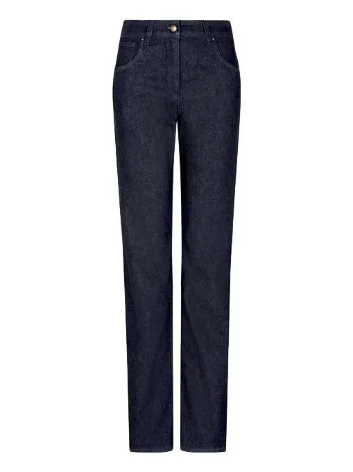 Giorgio Armani Five-pocket Flared Stretch Denim Trousers - Blue