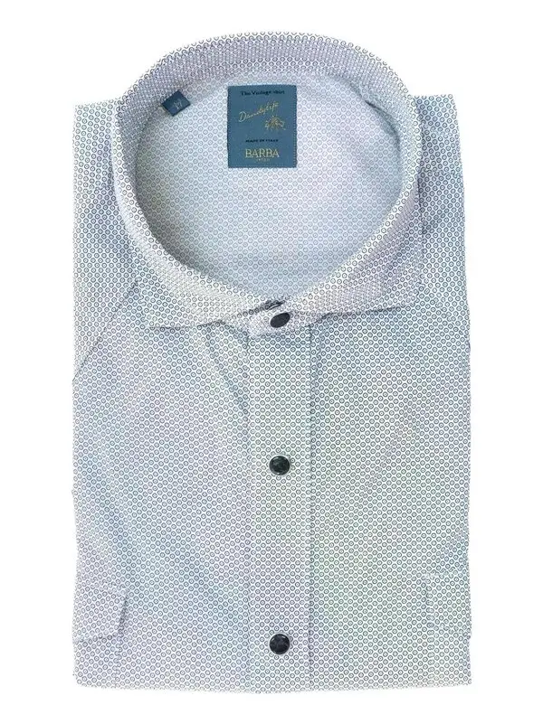 BARBA NAPOLI Patterned Button-down Shirt - Blue