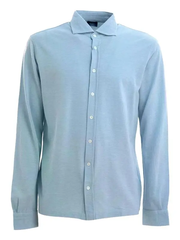 BARBA NAPOLI Long-sleeve Button-down Shirt - Blue