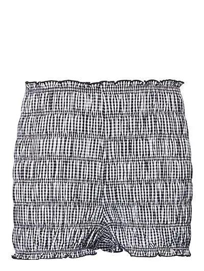 AMY LYNN Gingham Cotton Shorts - Black
