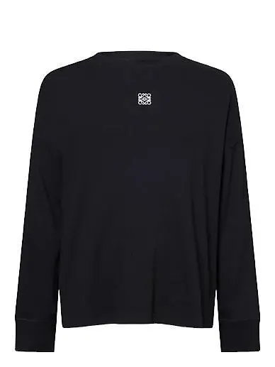 Loewe Ribbed Long-sleeve Cotton-jersey T-shirt - Black