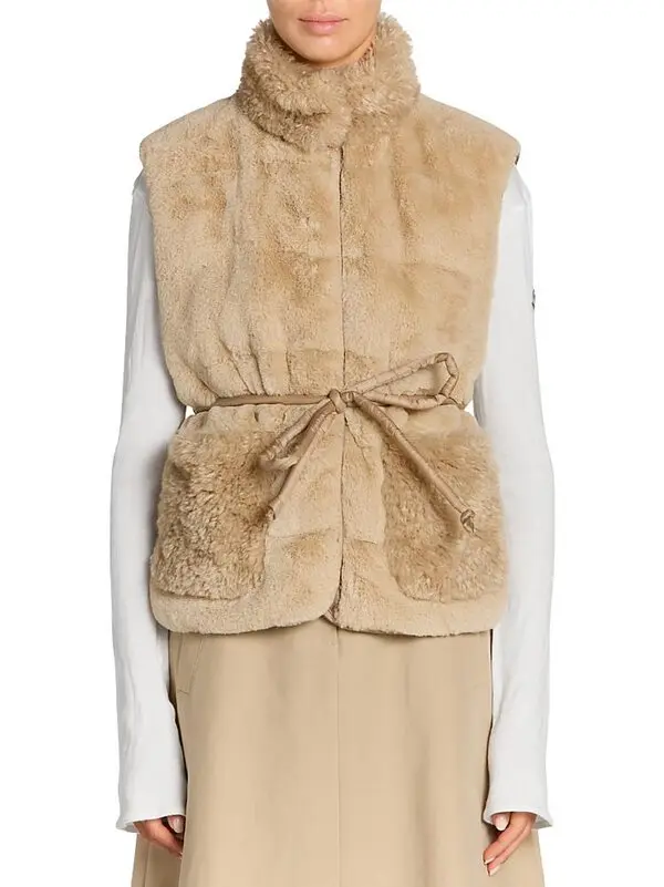 Moncler Joui Faux Fur Vest - Ivory