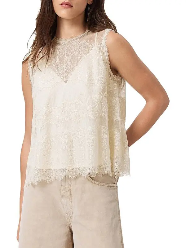 ALLSAINTS Clara Lace Top - Vintage White