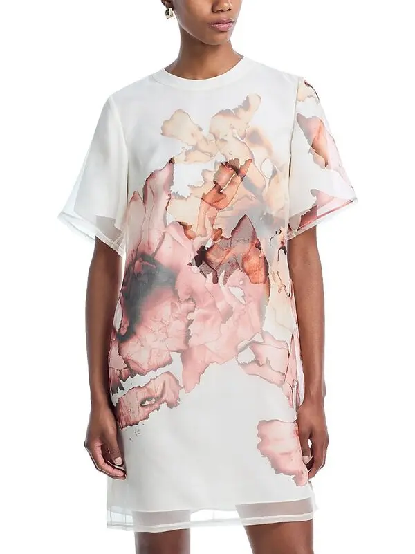 JASON WU Printed Silk Organza Shift Dress - Calico/saddle