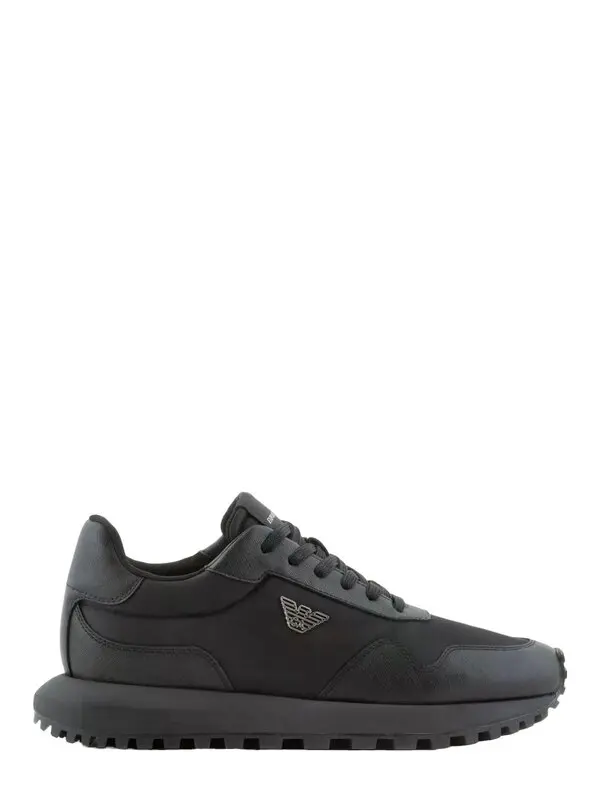 Emporio Armani Logo-plaque Sneakers - Black