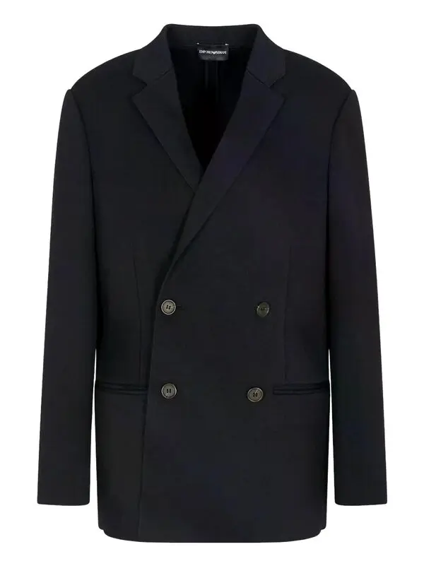 Emporio Armani Double-breasted Blazer - Black