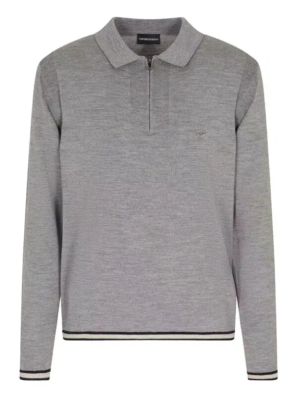 Emporio Armani Wool Polo Shirt - Grey