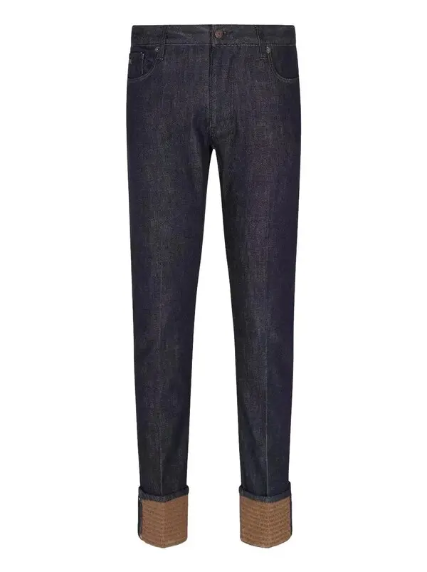 Emporio Armani Five-pocket Cuffed Jeans - Blue