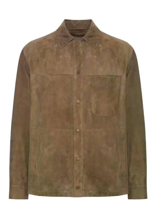 SALVATORE SANTORO Suede Shirt Jacket - Brown