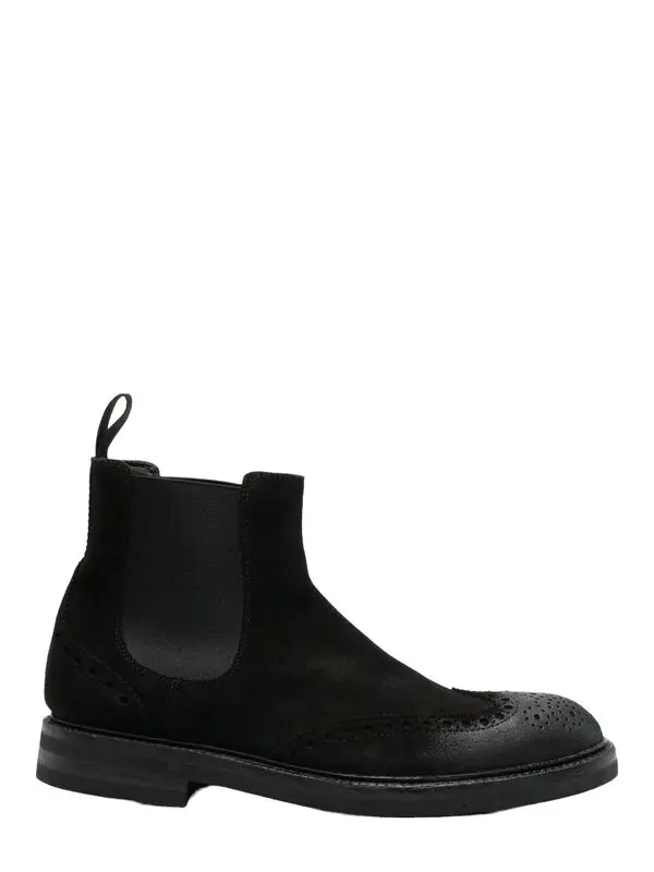 CENERE GB Chelsea Brogue Boots - Black