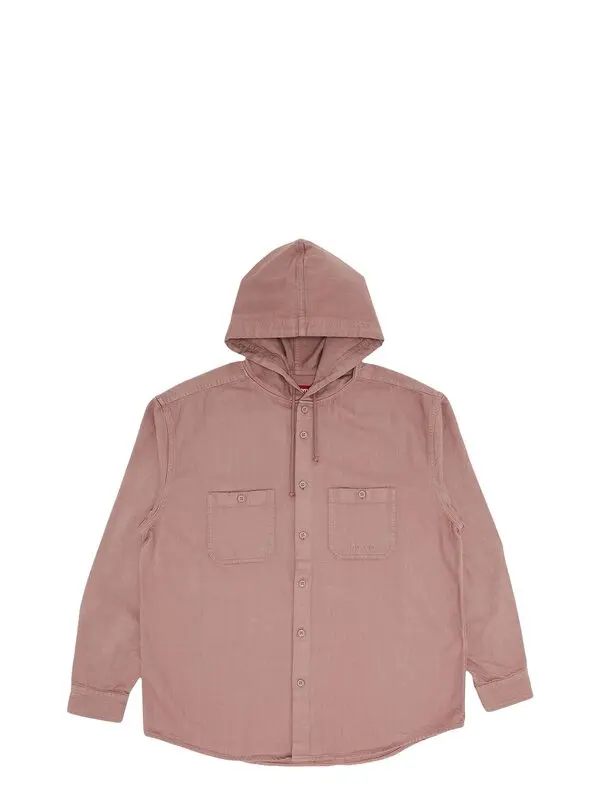 Supreme Hooded Denim Shirt - Pink