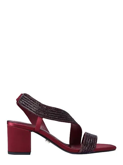 Carvela Gala Jewel 60 Woven Heeled Sandals - Wine