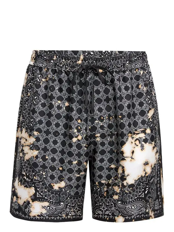 Amiri Silk Bandana Pull-on Shorts - Black
