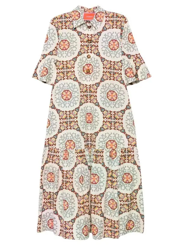 La DoubleJ Patterned Midi Dress - Neutrals