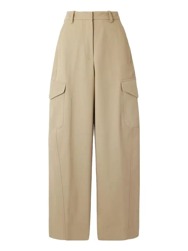 Givenchy Cotton And Wool-blend Gabardine Wide-leg Cargo Pants - Neutrals
