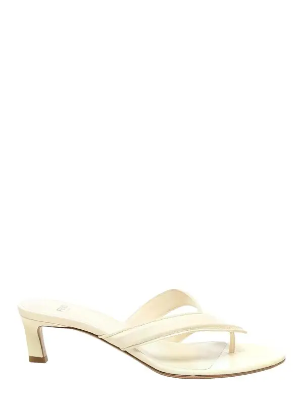 Fendi Leather Heeled Sandals - Yellow