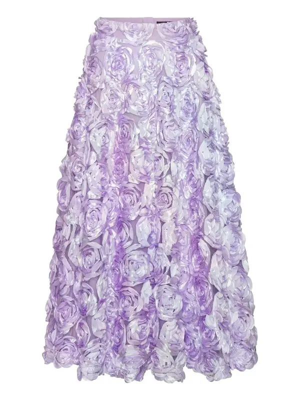 Remain Birger Christensen Rose-embellished Midi Skirt - Purple