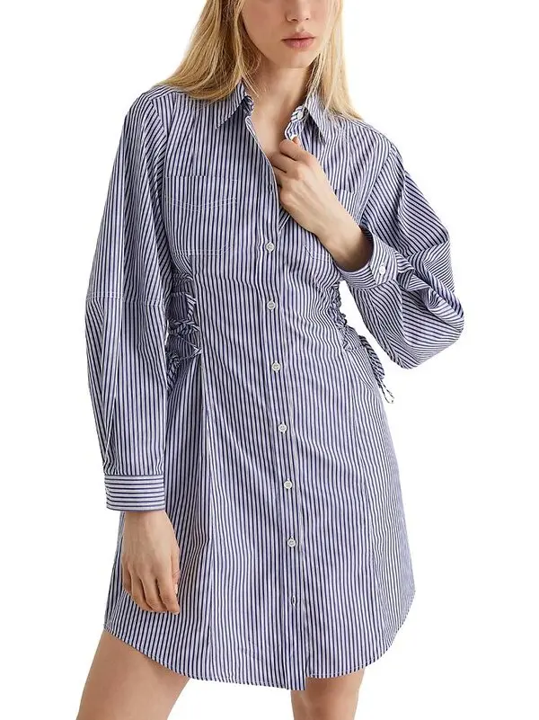 Marella Jack Button Front Shirt Dress - Navy