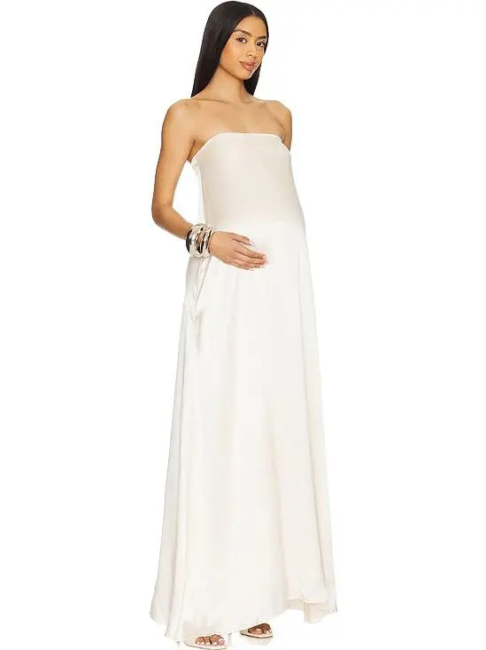 BUMPSUIT Brushed Satin Gown - Ivory