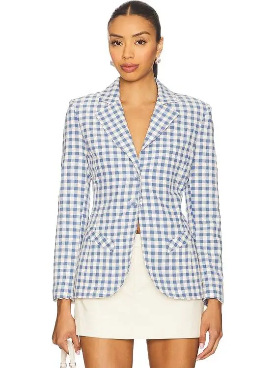 MILKWHITE Fitted Blazer - Blue Vichy