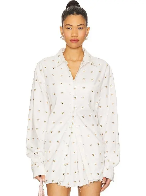 MILKWHITE Oversized Jacquard Shirt - White