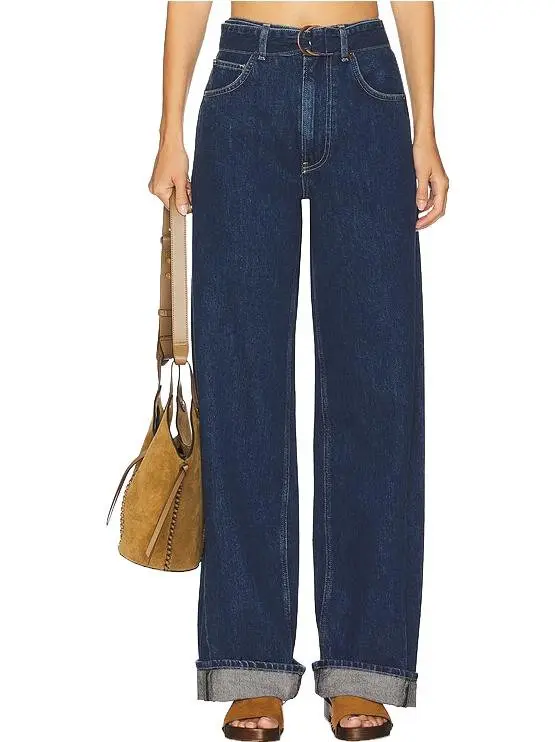 Free People X We The Free East Bay Cuffed Wide Leg Jeans - Concord