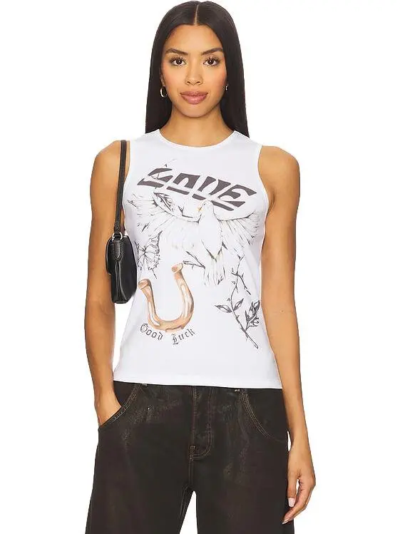 JULIET JOHNSTONE Good Luck Tank Top - White