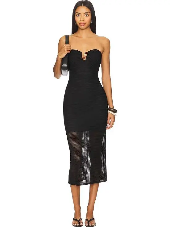 Astr The Label Kasandra Strapless Dress - Black
