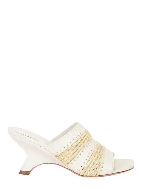 Simkhai Shadow Mule Raffia Sandal - Cream