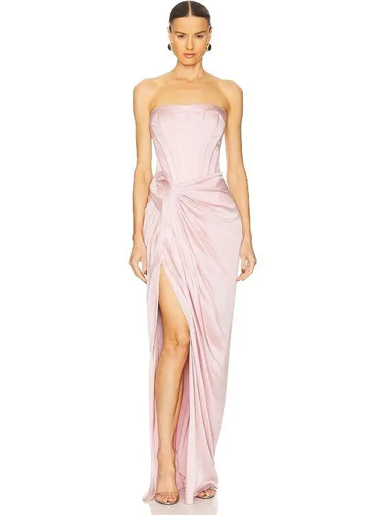 GAURAV GUPTA Roz Draped Gown - Powder Pink