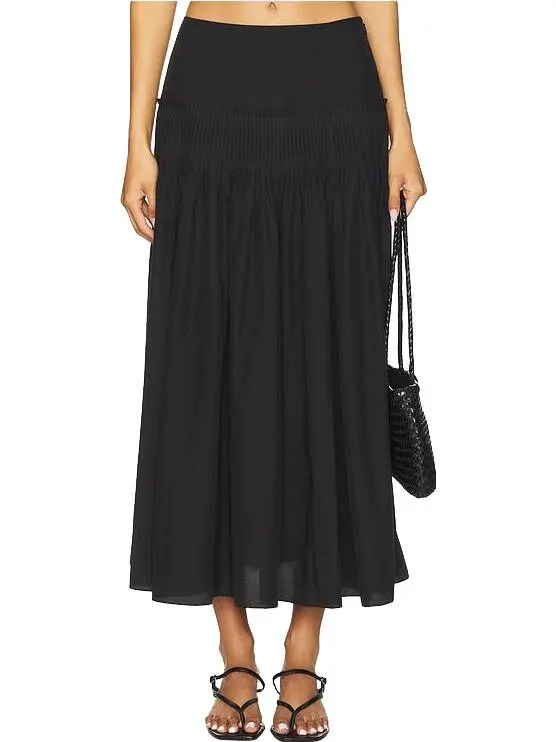 Theory Accordion Pleated Trim Skirt - Black