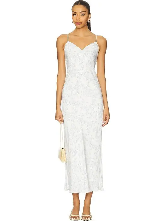 Theory Seamed Slip Dress - White Multi