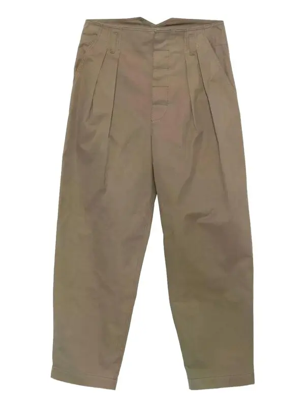 Moschino Pleated Trousers With Logo Detail - Green