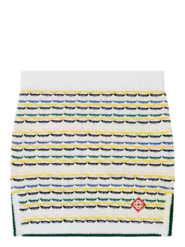 Casablanca Striped Knit Skirt - White