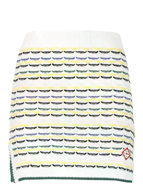 Casablanca Striped Knit Skirt - White