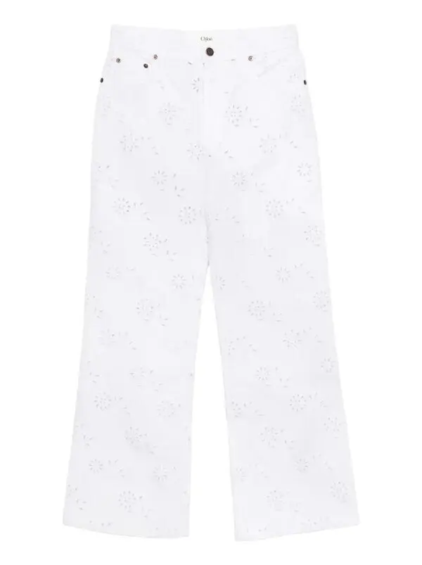 Chloé Cut-out Cropped Jeans - White