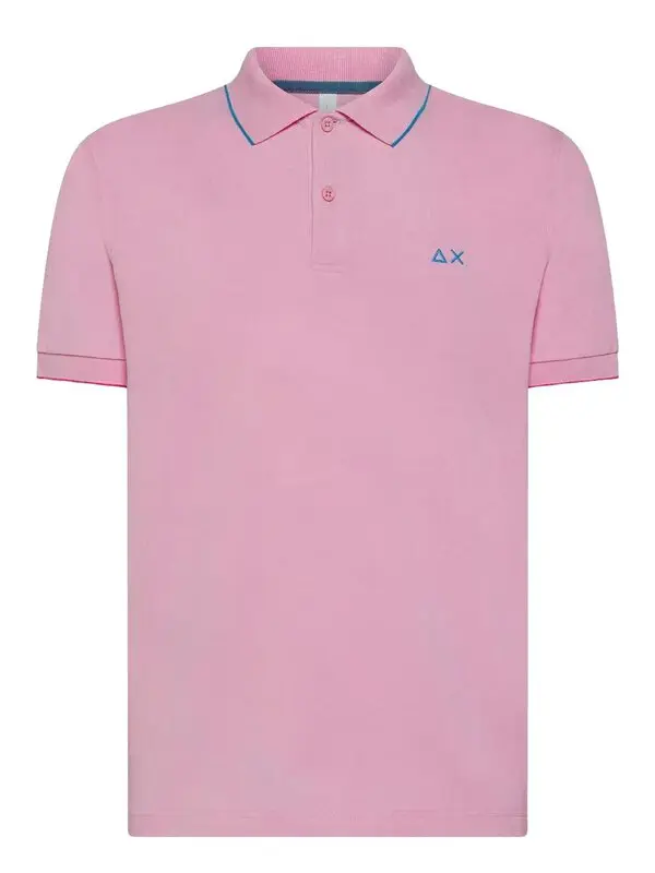 SUN 68 Embroidered Polo Shirt - Pink