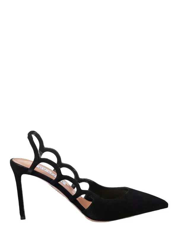 AQUAZZURA Suede Slingback Pumps - Black