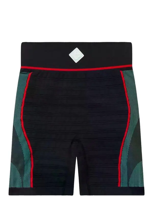 Casablanca Ribbed Paneled Cycling Shorts - Black