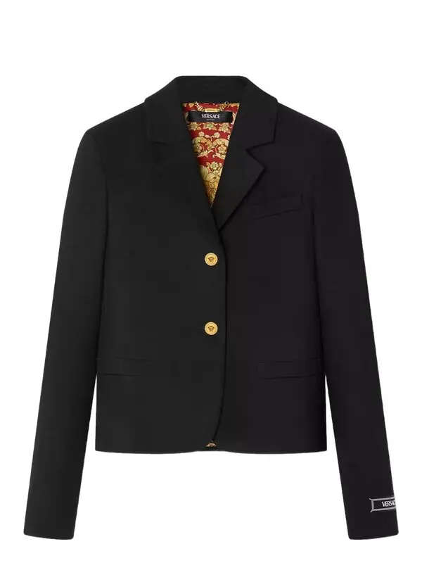 Versace Gold-button Cotton Jacket - Black