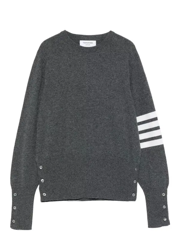 Thom Browne Three-stripe Cashmere Sweater - Grey