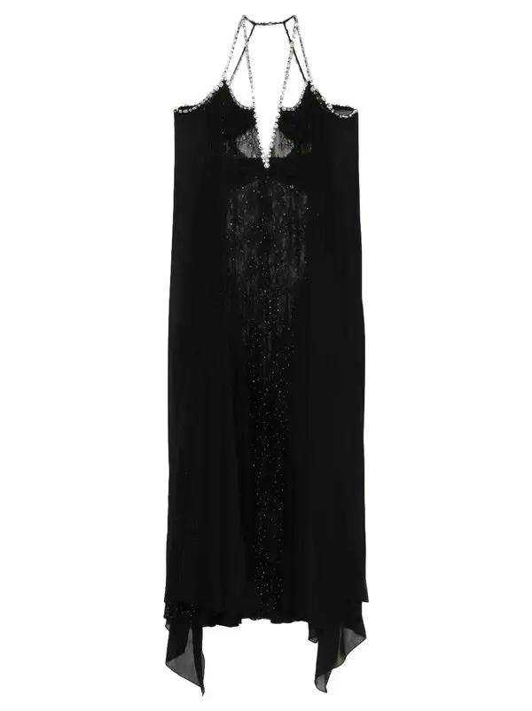 NISSA Embellished Halterneck Dress - Black