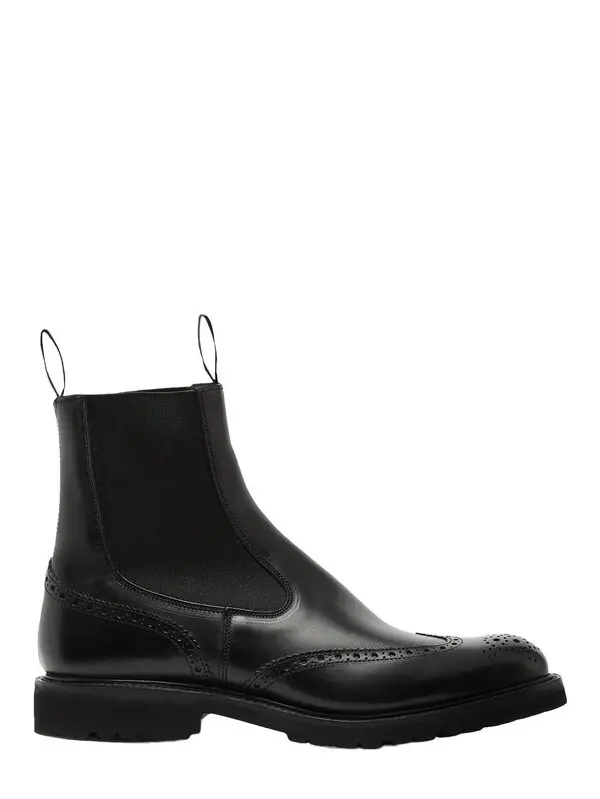 TRICKER'S Henry Country Boots With Brogue Detailing - Black
