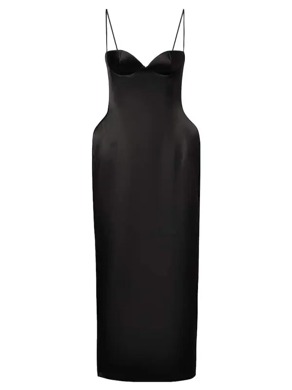 Magda Butrym Silk Midi Dress - Black