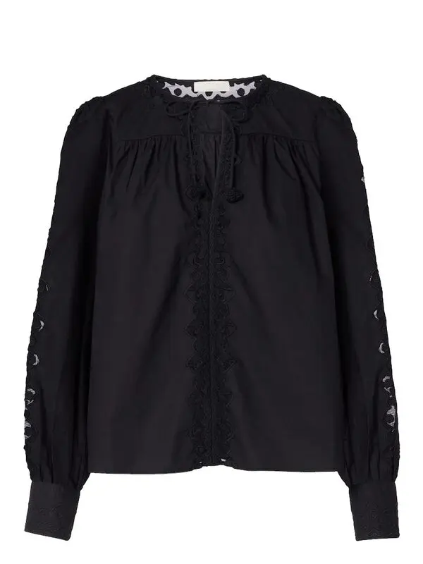 Ulla Johnson Kady Lace-trimmed Blouse - Black
